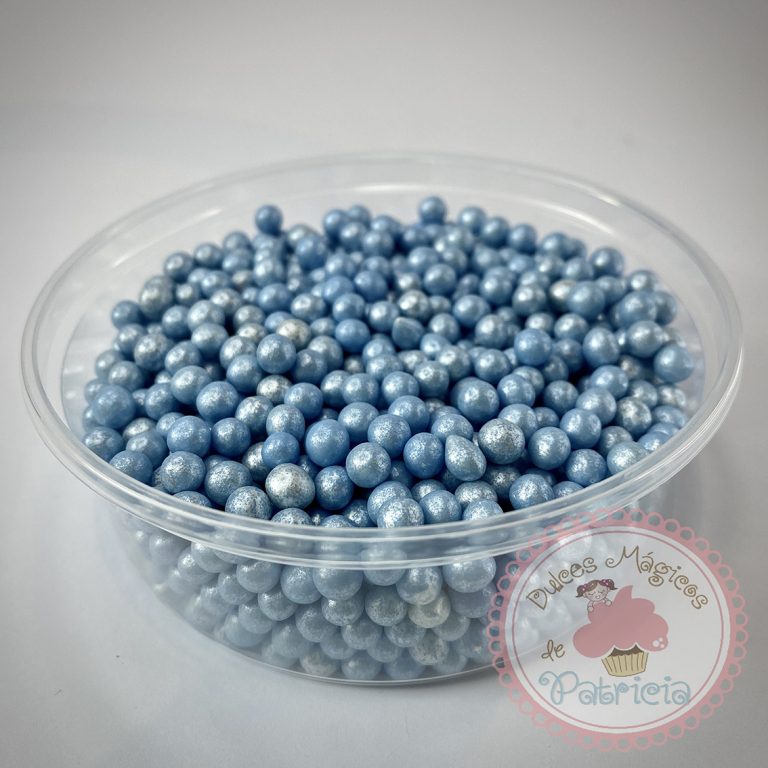 Perlas tamaño estándar en color azul,dulces mágicos de patricia.