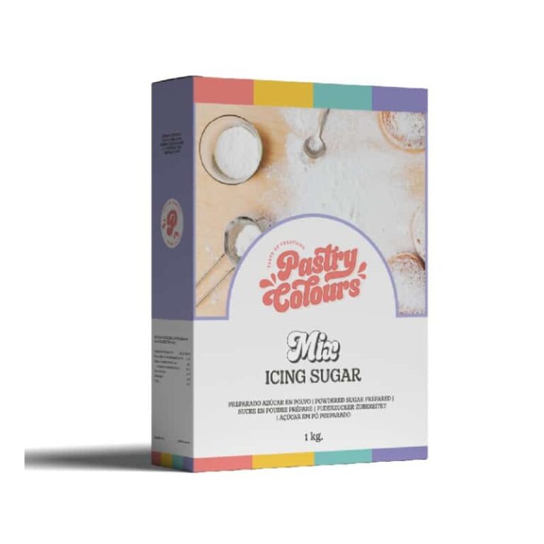 Azúcar glas (Icing Sugar) envase 1 Kg, marca Pastry colours.